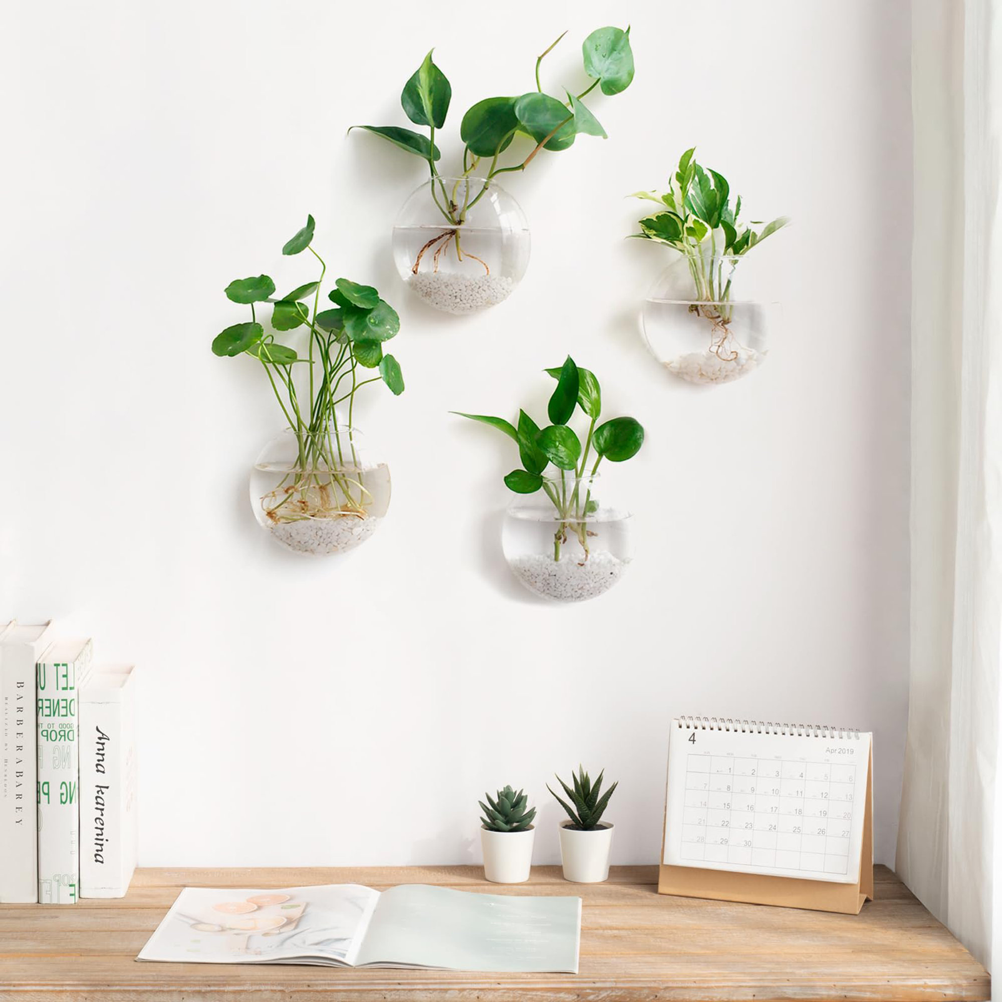Ebern Designs Wall Glass Hanging Planter Set of 4 - Wayfair Canada
