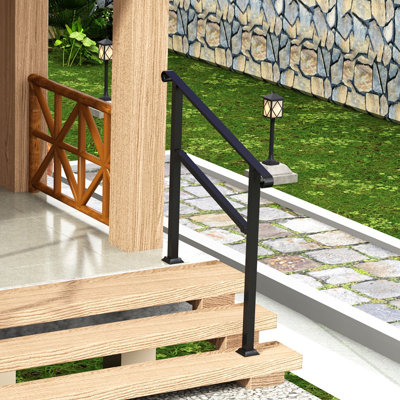 Morinome 1 Pack Metal Outdoor Step Handrail | Wayfair