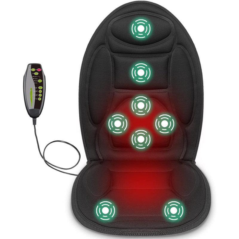 Symple Stuff Heated Vibrating Seat Cushion Back Massager,48Massages ...