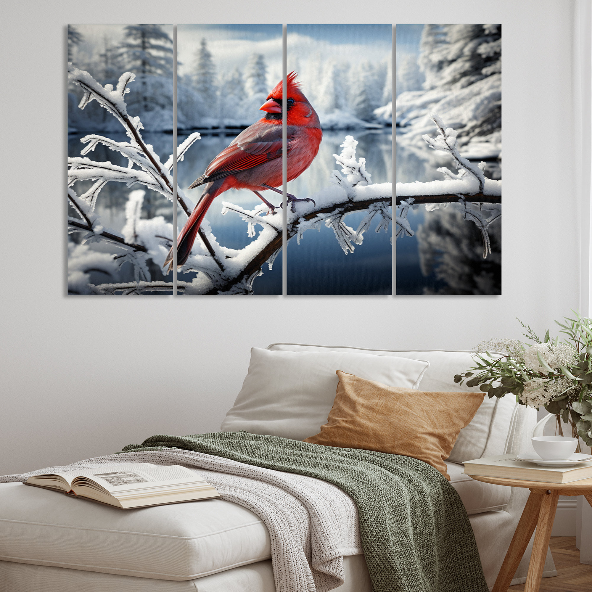 Design Art Canada Red Cardinal Bird Winter Wonderland V - Animals Wall ...