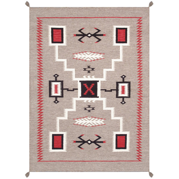 Pasargad Tuscany Flatweave Wool Geometric Area Rug in Brown/Red/Black ...