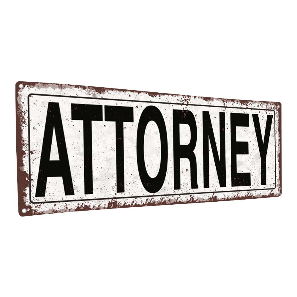 Gracie Oaks " Distressed, Attorney Metal Sign " | Wayfair