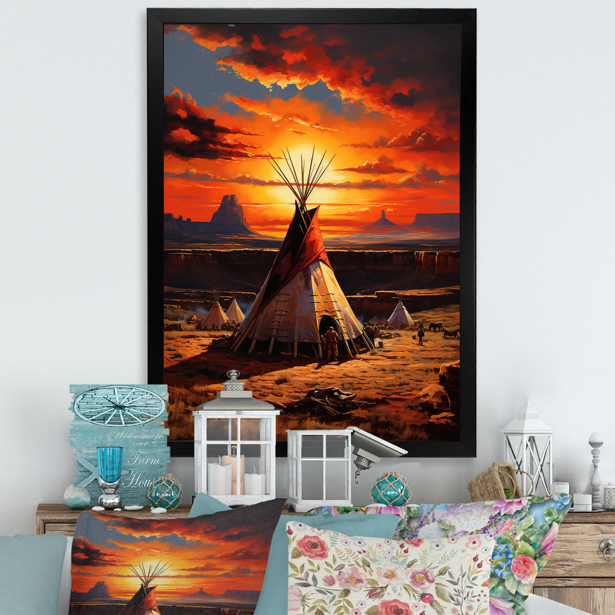 Dakota Fields Red Native Tipi Ancient Pathways I - Print | Wayfair