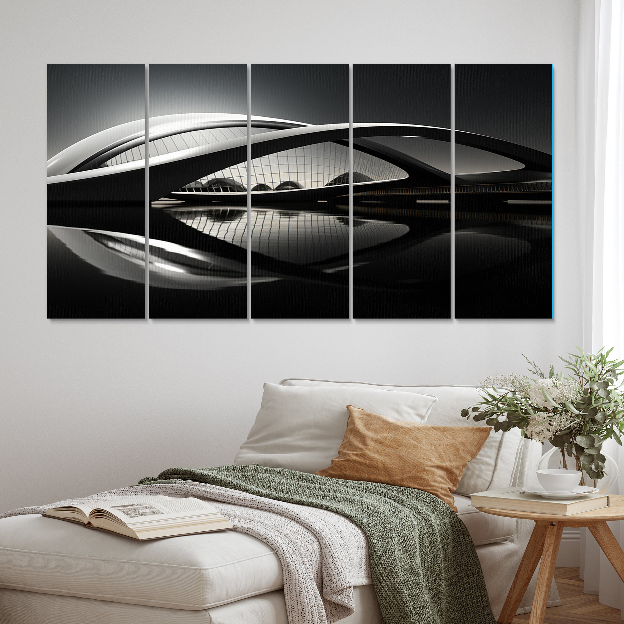 Design Art Gray Bridge Steel Symphony Charcoal II - Architecture Wall ...