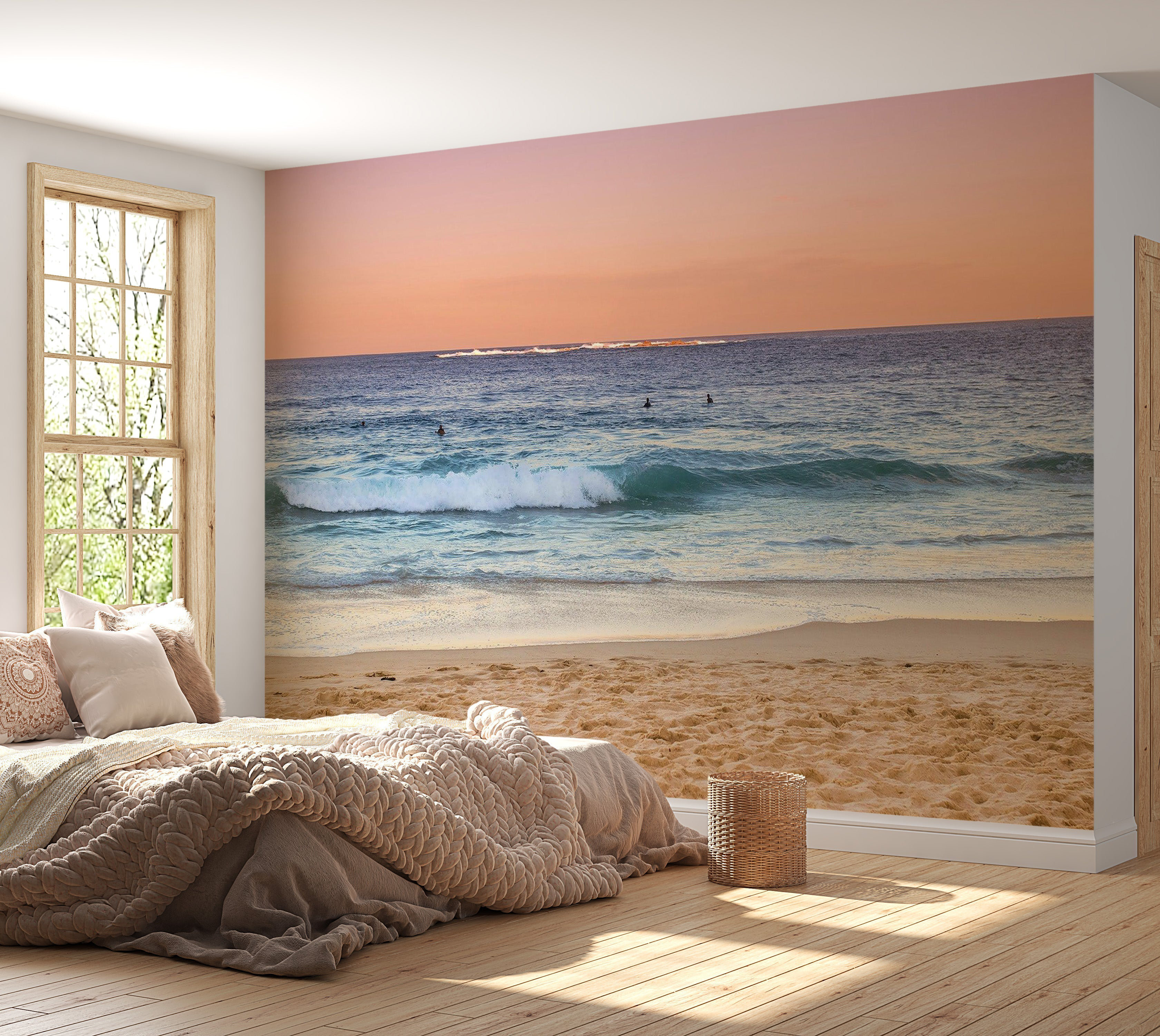 Rosecliff Heights Premium Peel & Stick Wall Mural - Beach Sunset ...