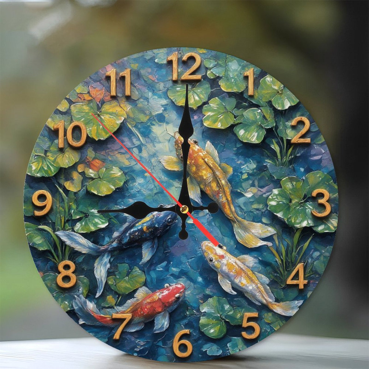 Dakota Fields Clock Face With Koi And Lily Pads | Wayfair