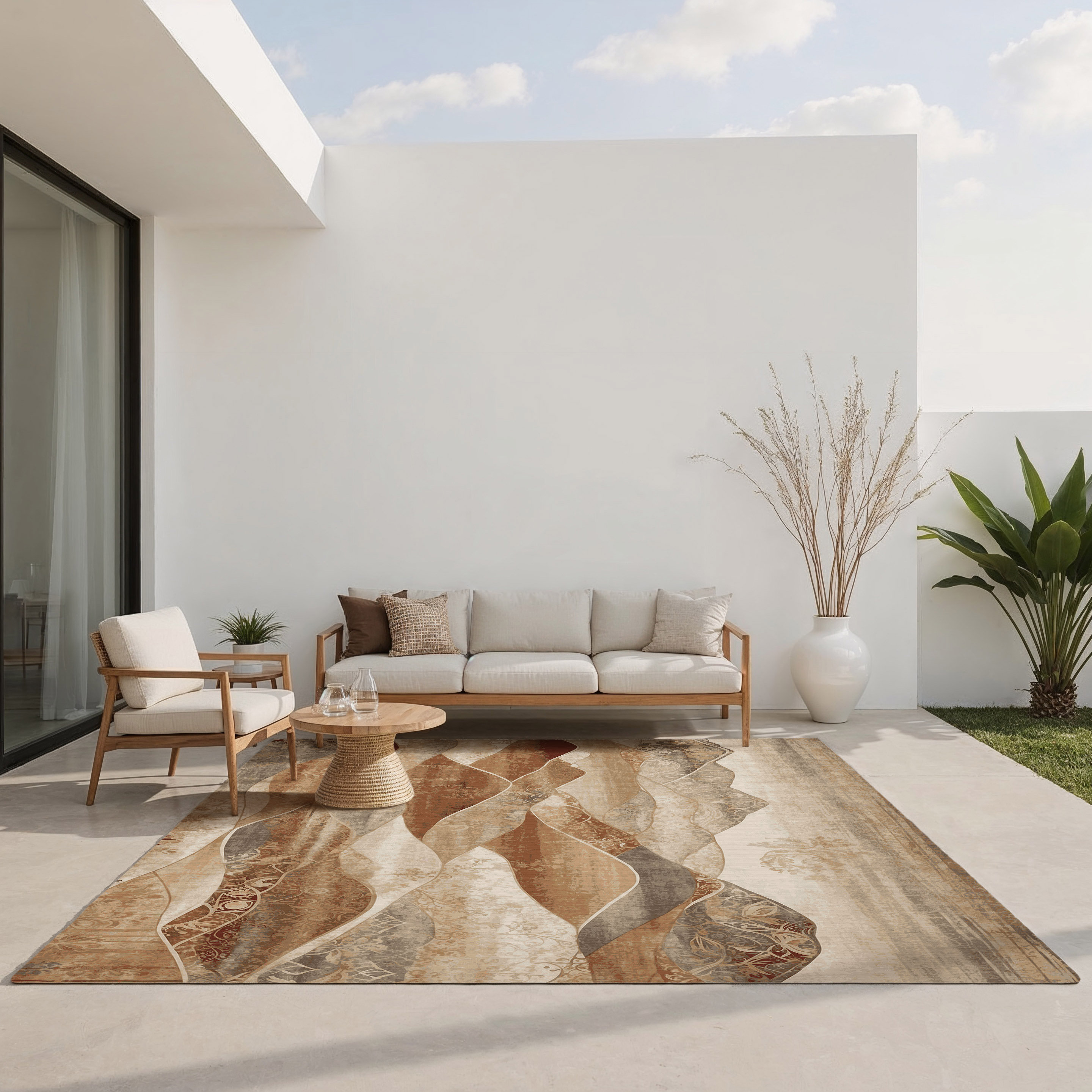 Wrought Studio Cascading Drift Indoor And Outdoor Area Rug - Wayfair Canada