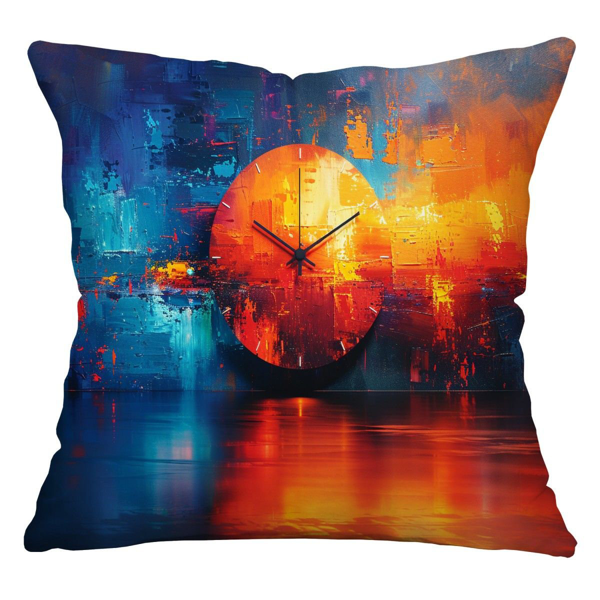 VisionDecor Modern clock Throw Pillow, Home accessories Cotton Twill ...