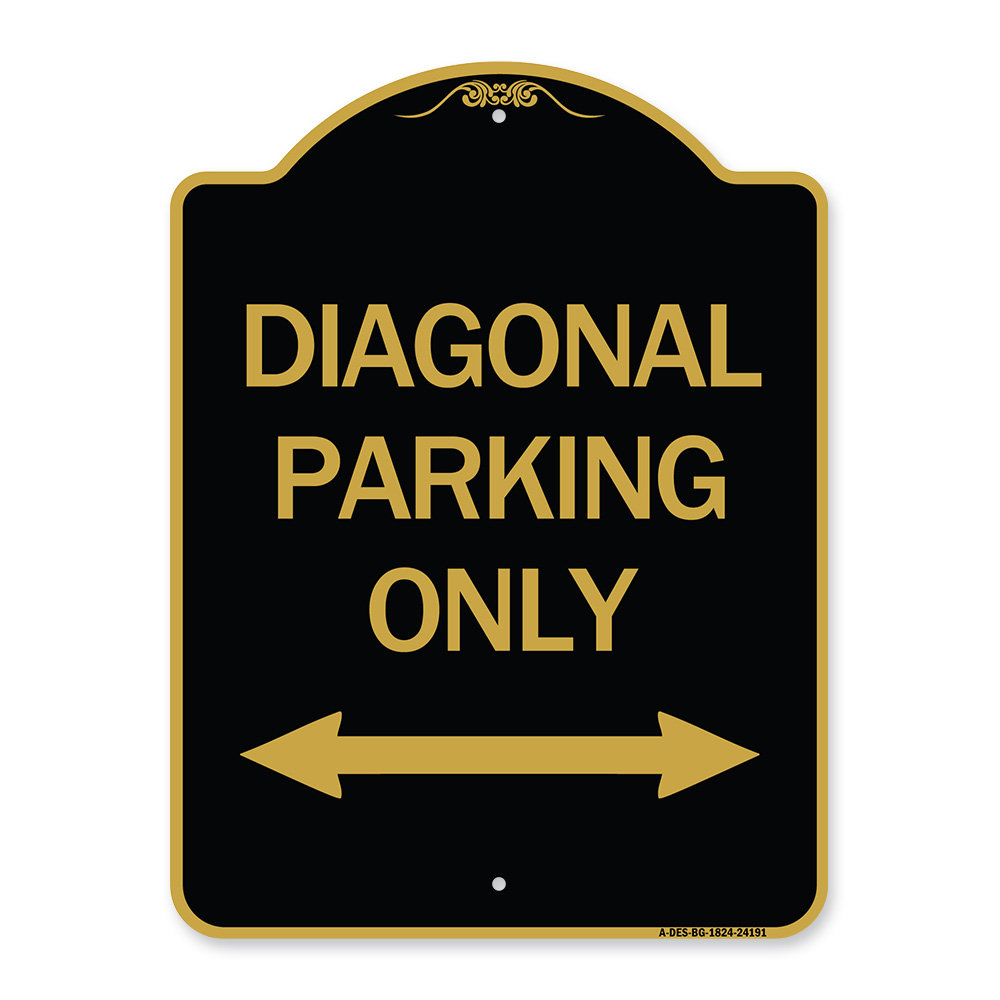 Signmission Designer Series Sign - Diagonal Parking Only With ...