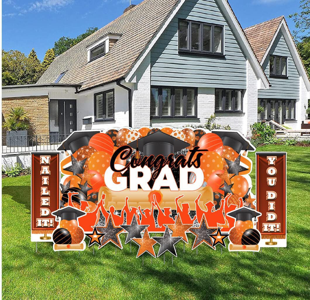 The Holiday Aisle® Jumbo Graduation Yard Sign Set, 6x3 Feet Includes ...
