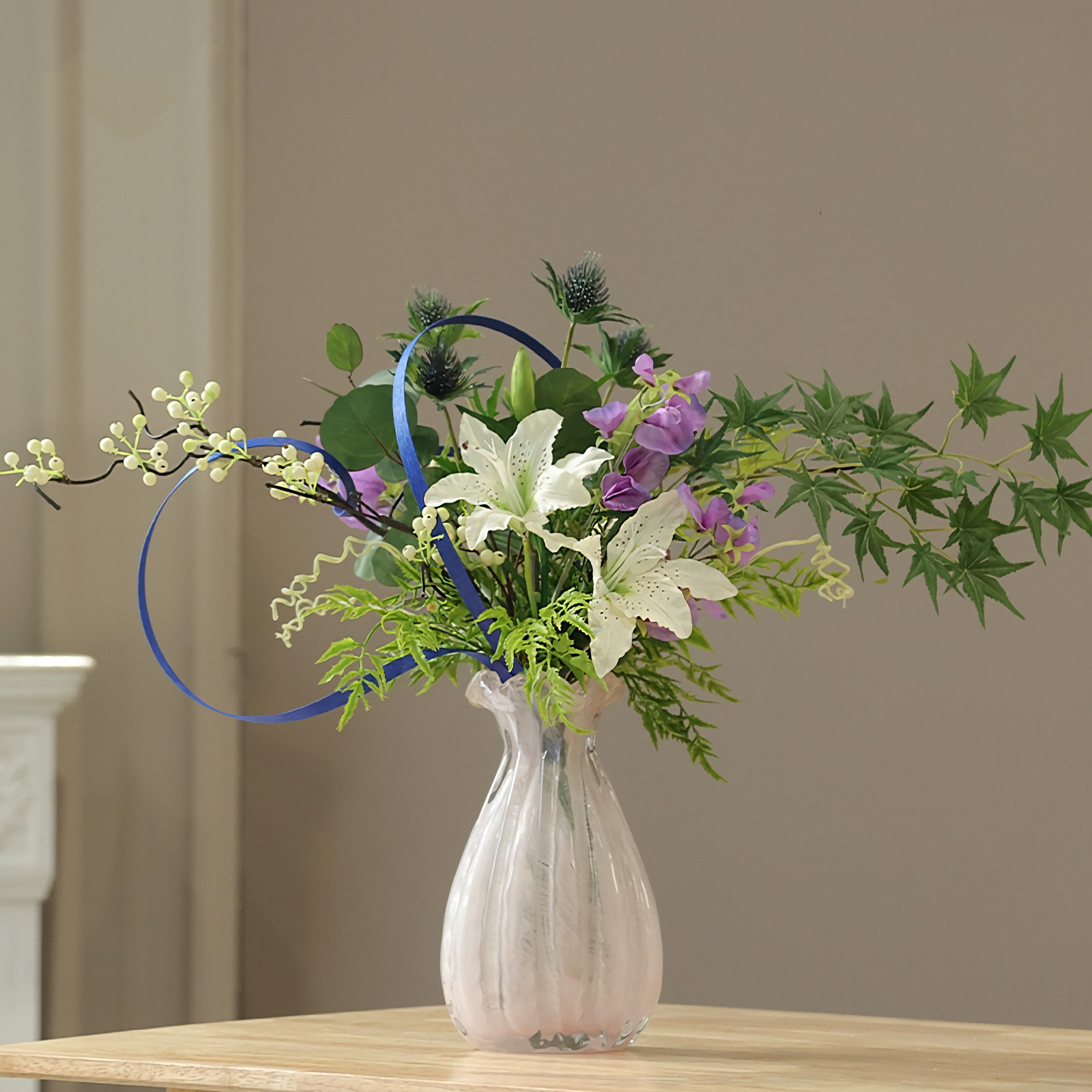 Infinitee Green Simulated Flowers, Fake Flower Arrangement, European ...