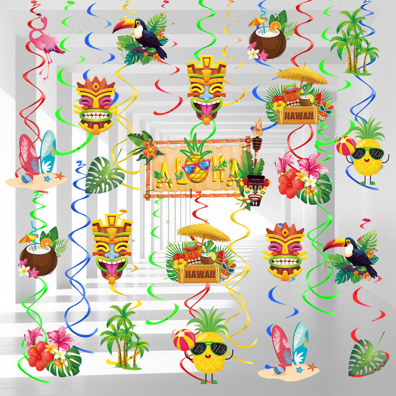 The Holiday Aisle® 32pcs Aloha Party Decorations Hawaiian Luau Hanging ...