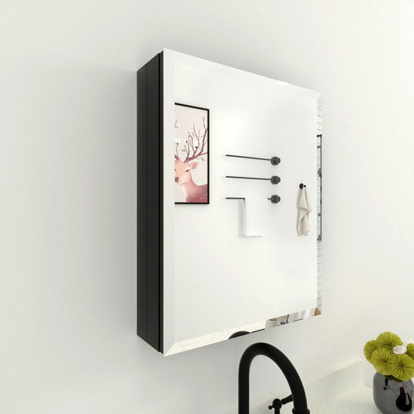 Ebern Designs Vitrine en verre 16 po x 20 po avec tablettes réglables ...