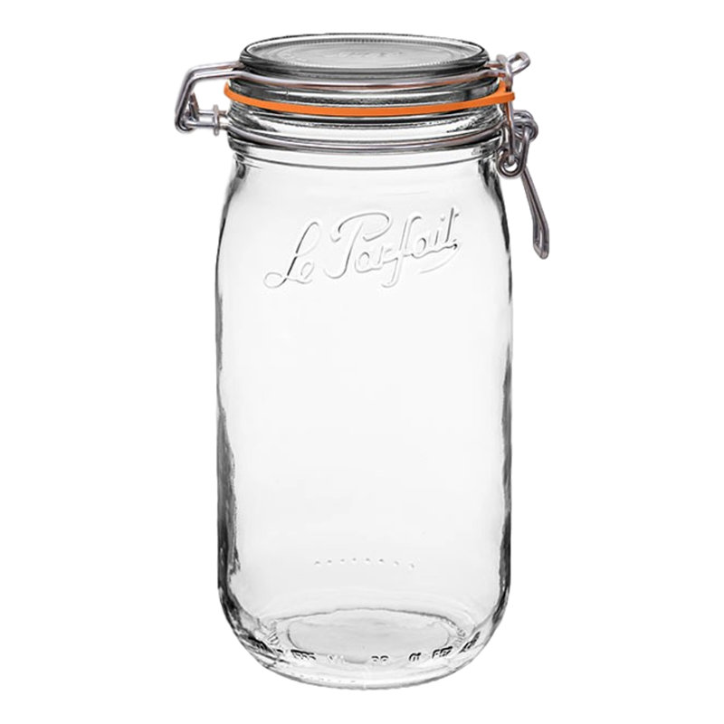 Le Parfait Super Jar Rounded French Glass 3-Piece Storage Jar Set ...
