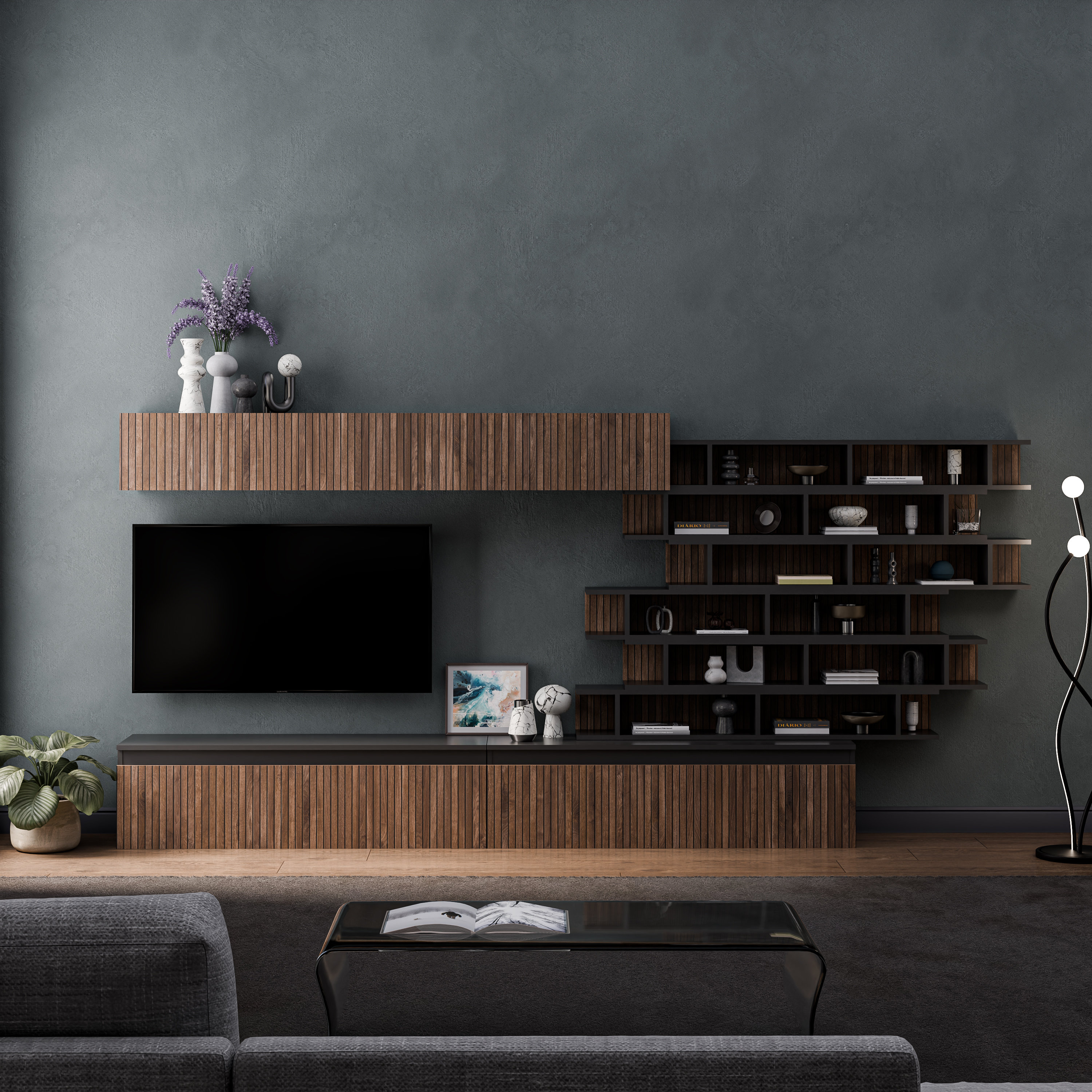 Ebern Designs Sevilla Moduler Modern TV Unit Wall Mount – Customizable ...