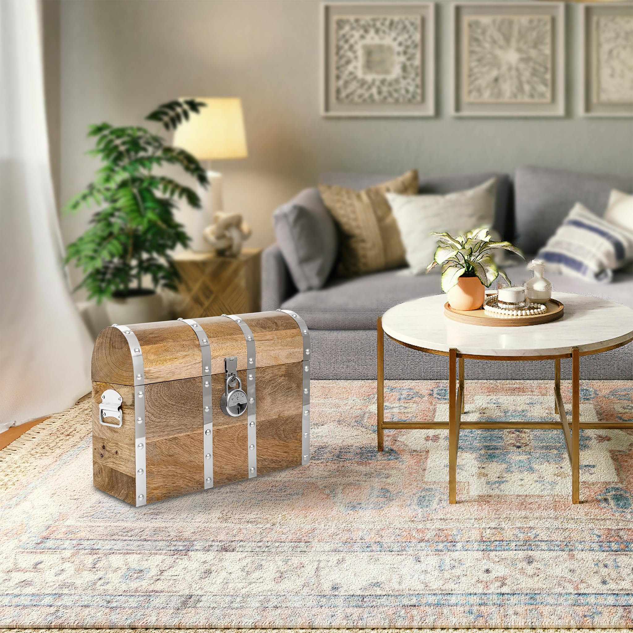 Bloomsbury Market 16" Pirate Treasure Chest – Locking Vintage Mango ...