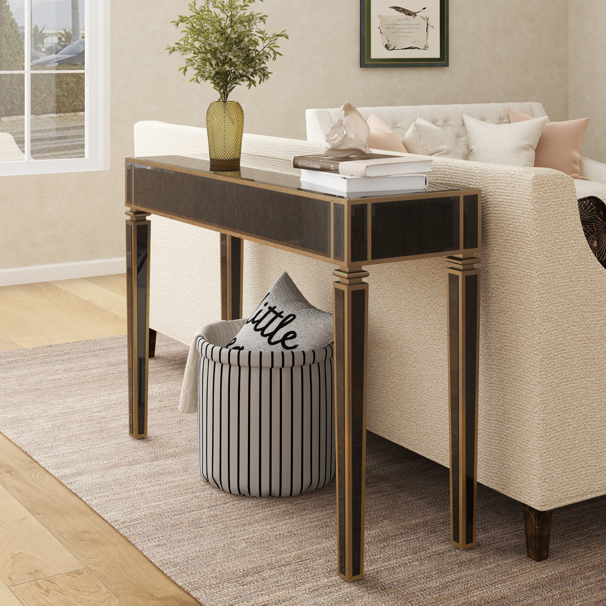 Blue Elephant Ghita Antique Mirrored Console Table | Wayfair.co.uk