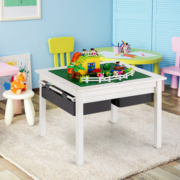 Gymax Adjustable Square 4 Students Activity Table | Wayfair