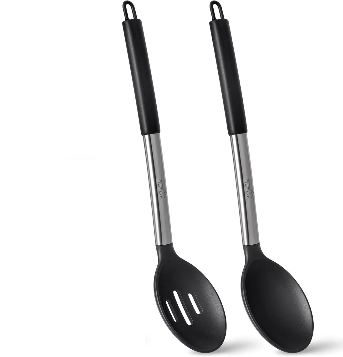 Umedas 2 PCS Heat Resistant Large Silicone Cooking Spoon, Solid Slotted ...