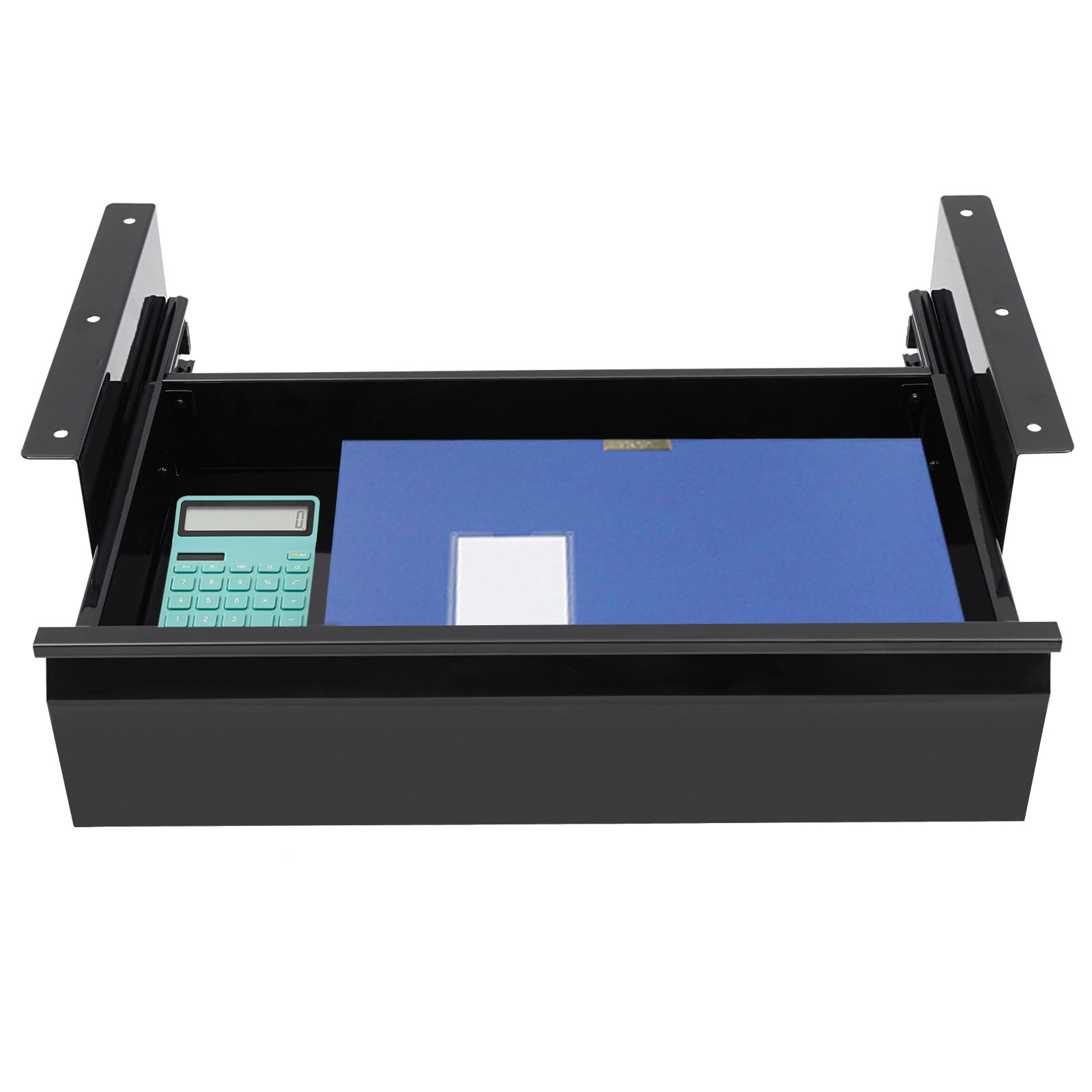 Inbox Zero 16 Inch DARK Under Desk Mounted Sliding Pull-Out Drawer ...