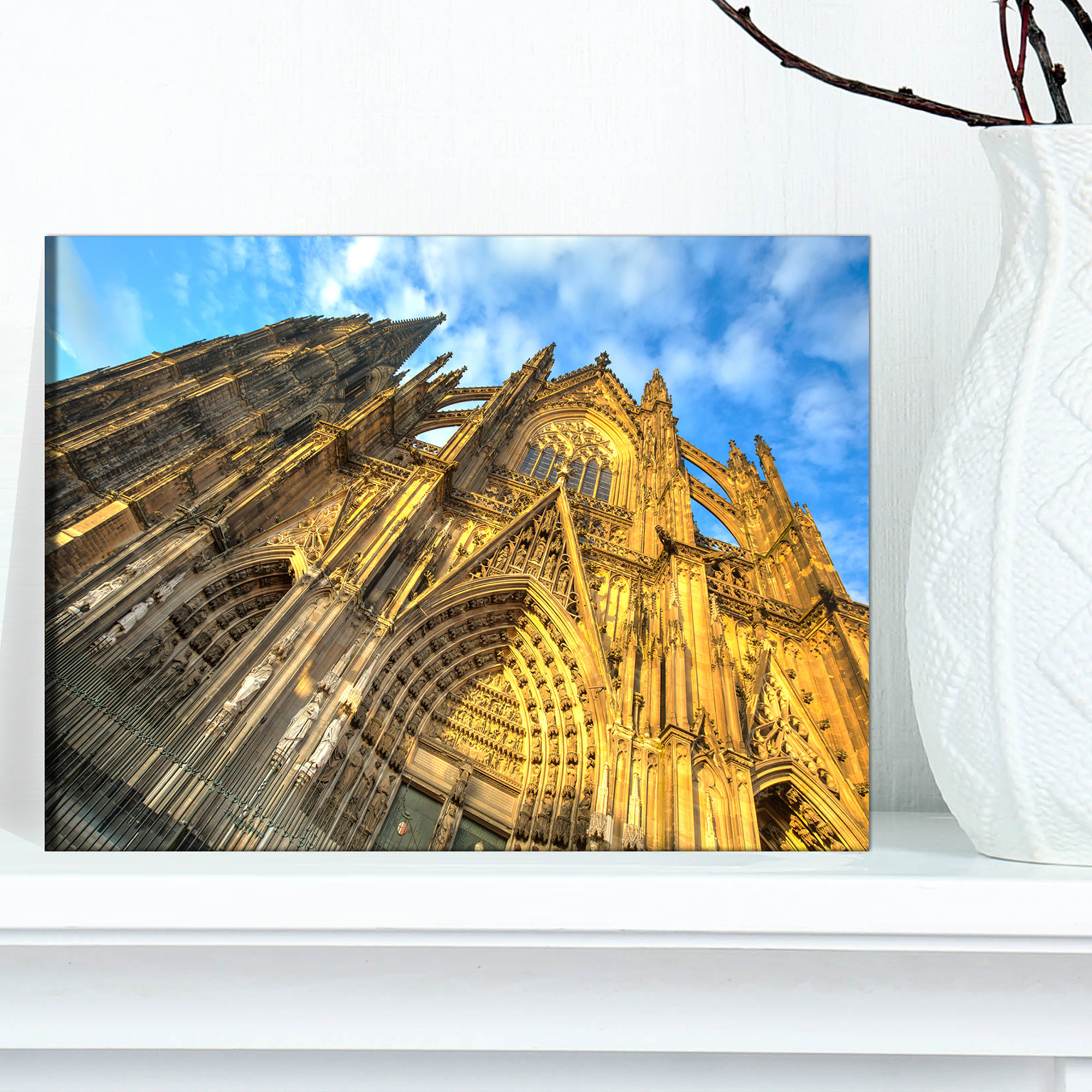 Design Art Facade of Dom Church with Blue Sky - Wrapped Canvas ...