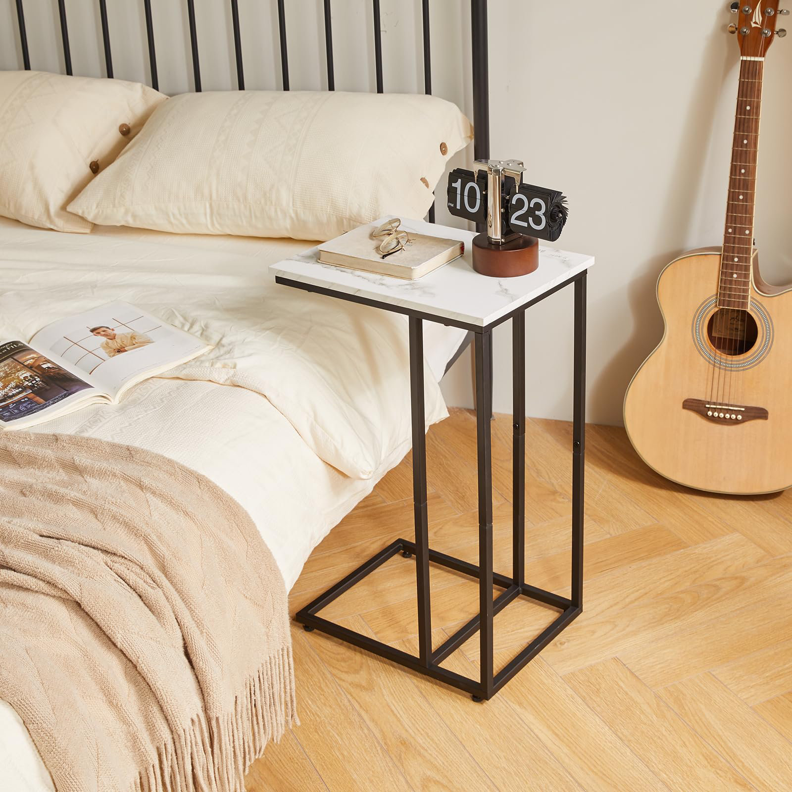 Ivy Bronx C-Shaped End Table, Black Legs, Versatile Sofa Side Table ...