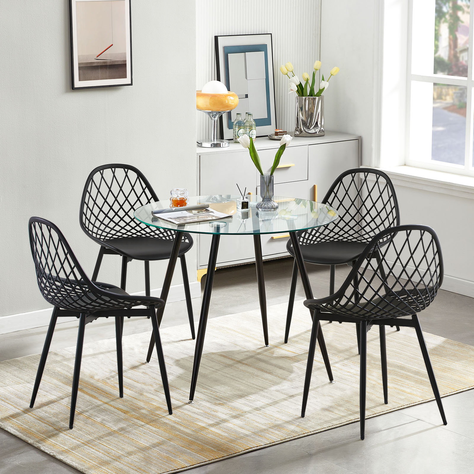 George Oliver Jerlan 35.43 L x 35.43 W Dining Set & Reviews | Wayfair