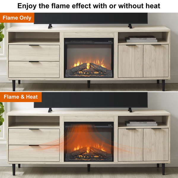 Innoflame 23" Electric Fireplace Insert, Fireplace Heater with Log Set ...