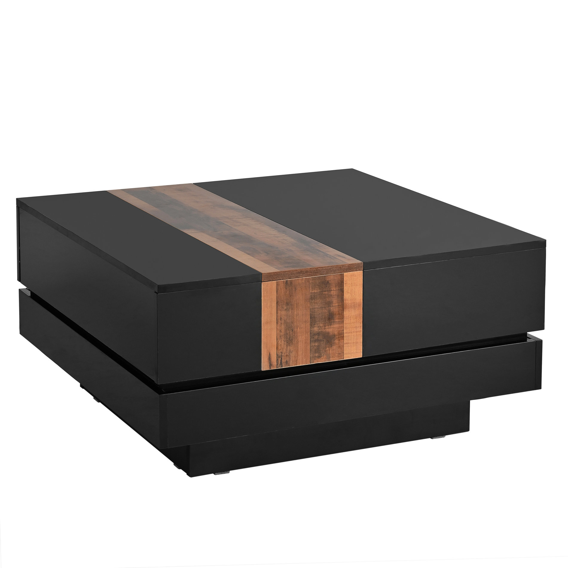 Keyly inc High Gloss Square Coffee Table with Sliding Tabletop | Wayfair