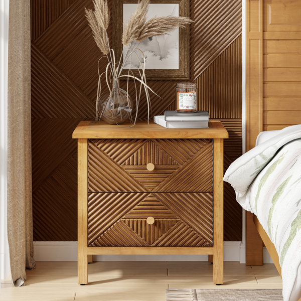 Foundry Select Fully-Assembled 3 Drawer Fluted Dresser With Carved ...