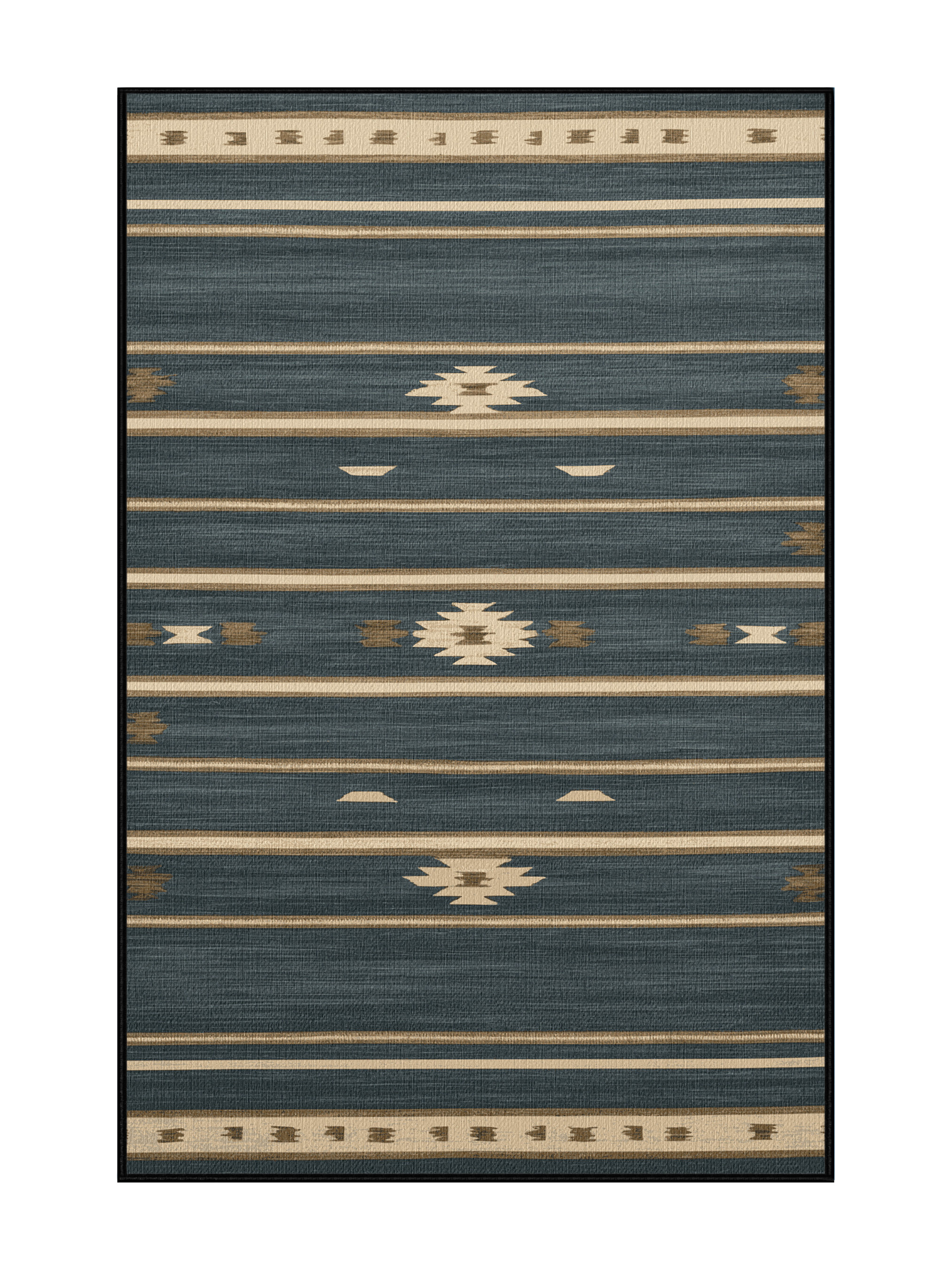 Hokku Designs Washable Slate Ivory Striped Area Rug | Wayfair