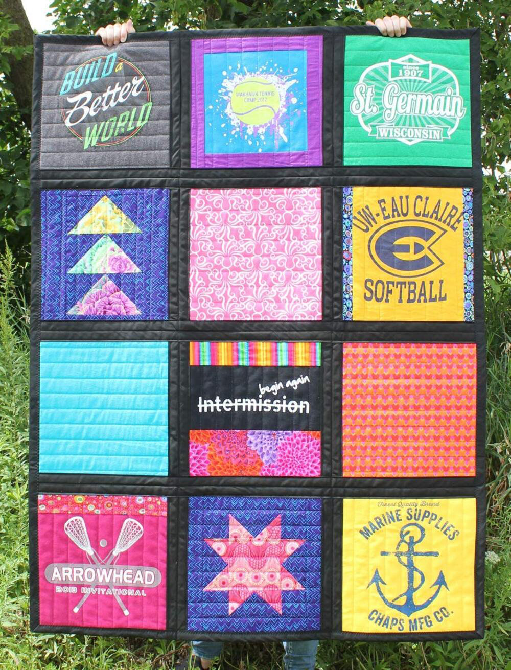 AccuQuilt, LLC Reversible T-Shirts Quilt Kit - Black Sashing | Wayfair