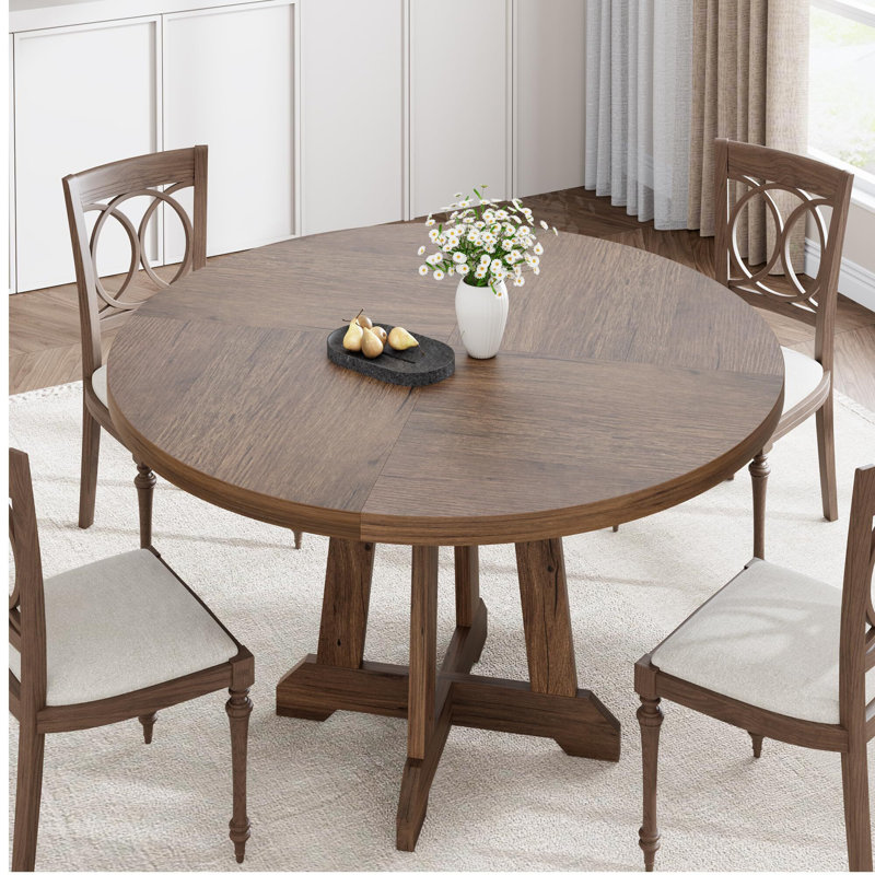 Ophelia & Co. 47 Inches Wooden Round Dining Table, Round Dining Table ...
