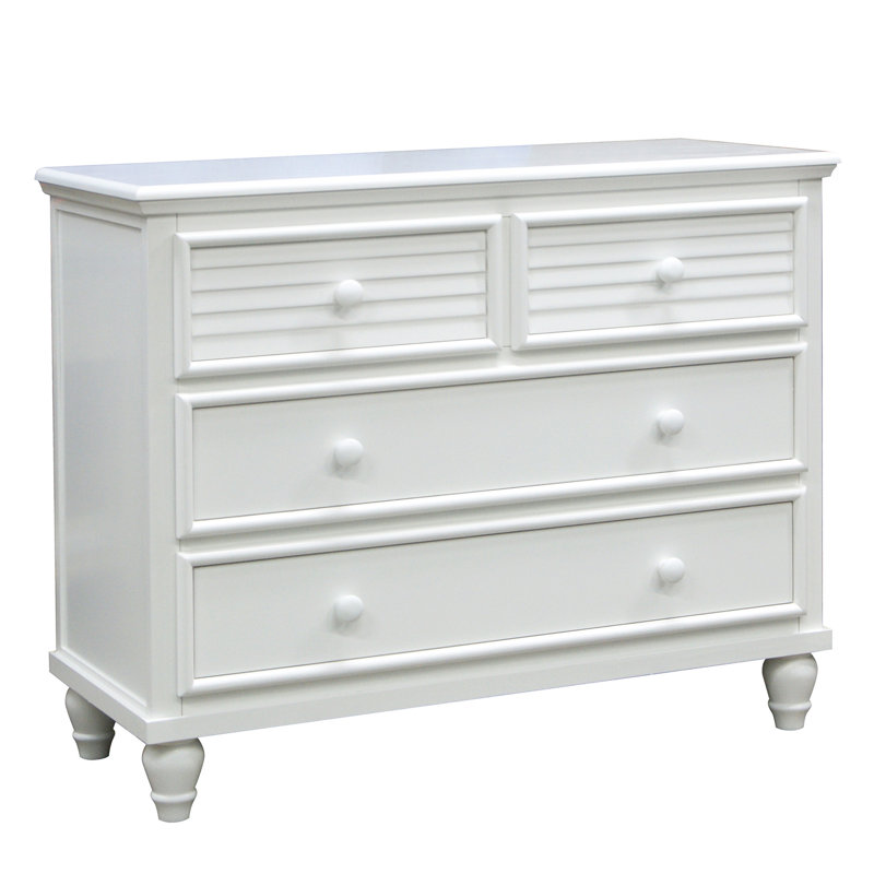 Alcott Hill® Sunset 4 Drawer Split Dresser in White | Wayfair