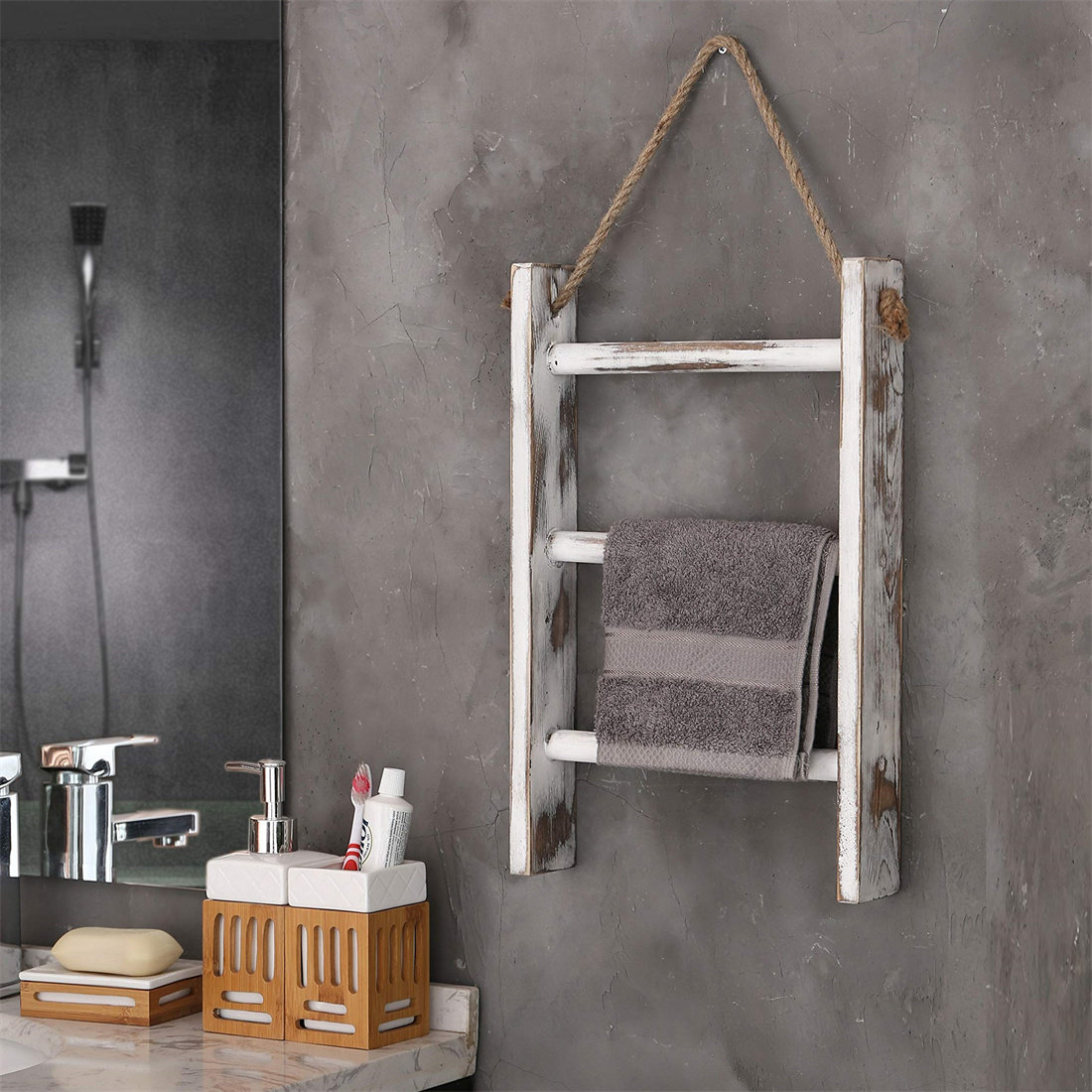 Gracie Oaks 10.5'' Wood 3 - Bar Hanging Hand Towel Bar & Reviews | Wayfair