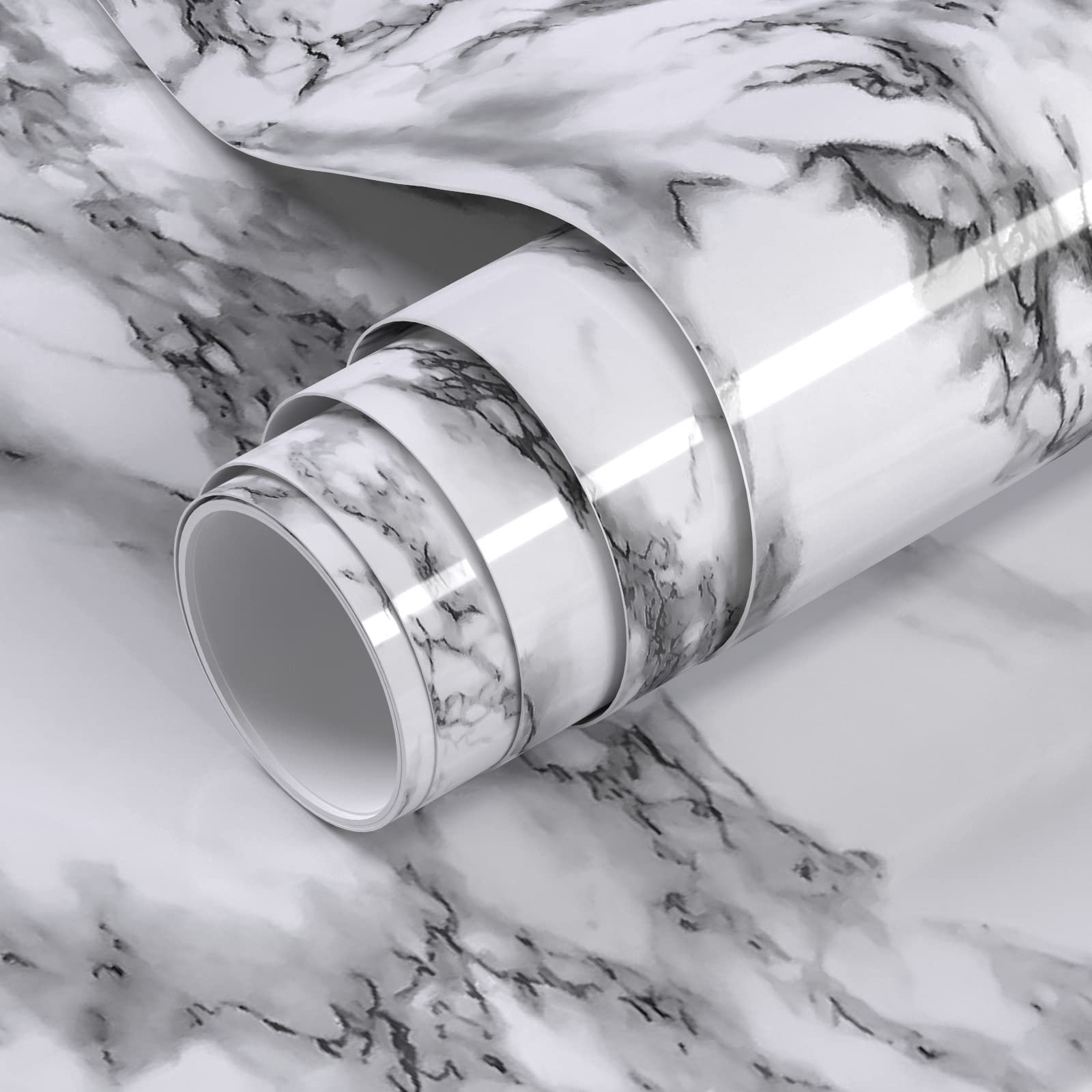 Ivy Bronx Black And White Marble Peel And Stick Wallpaper - Self ...