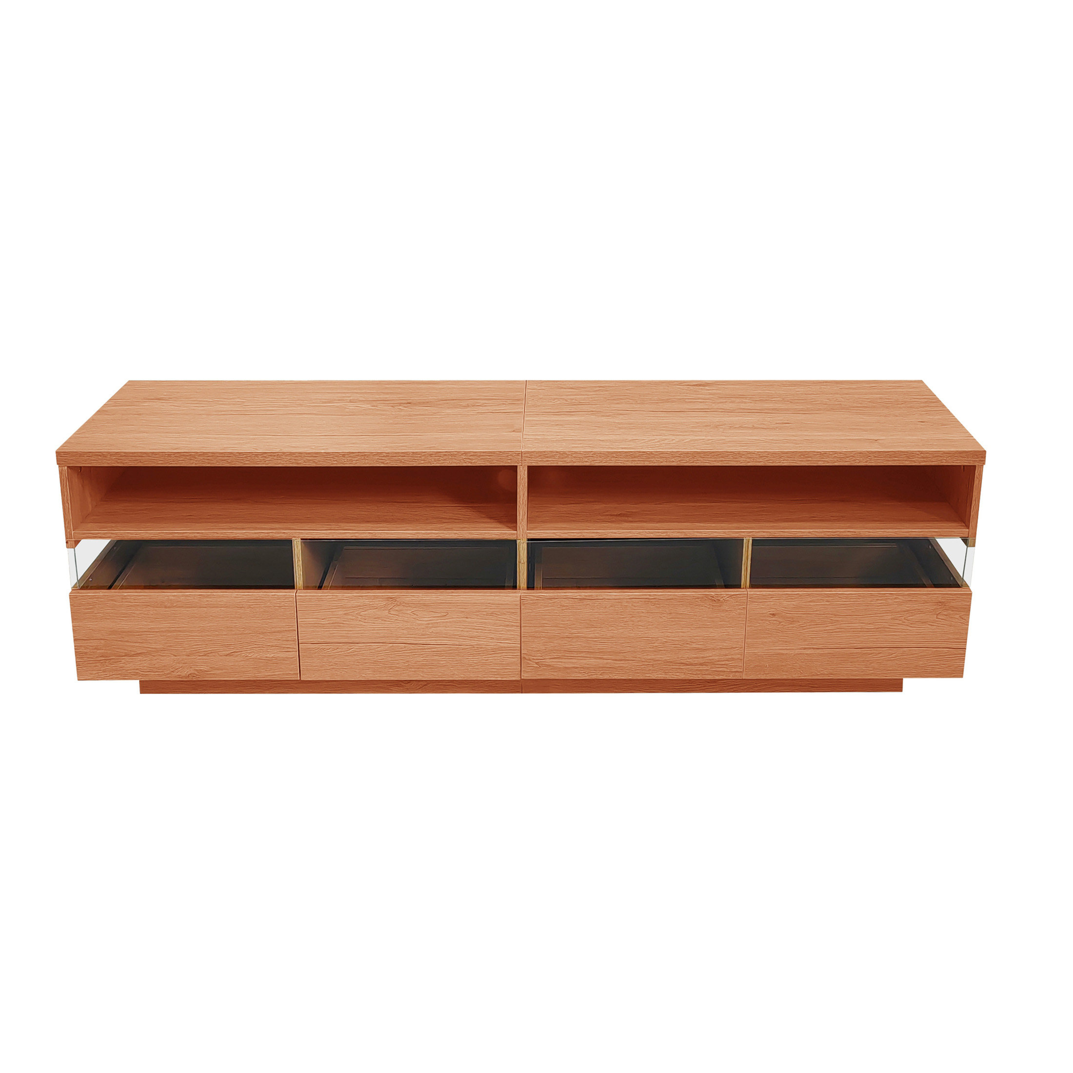 17 Stories Modern TV with 4 Drawers& 2 open Cabinets, Media Console ...