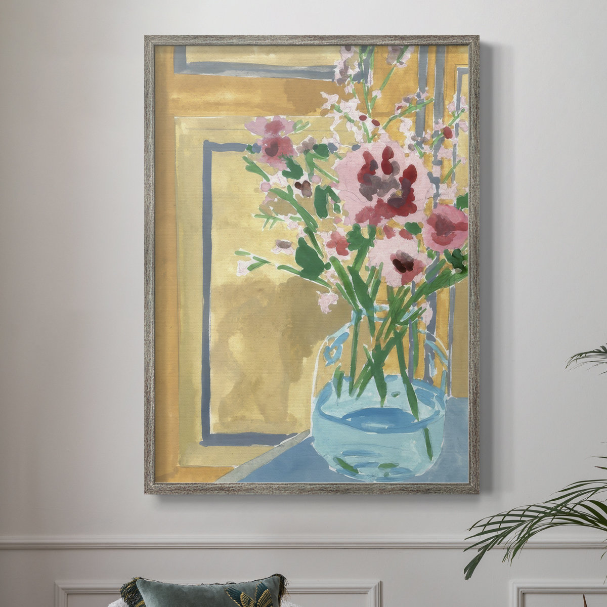 Lark Manor™ Flowers In Bottle I Framed Print - Solid Wood | Wayfair