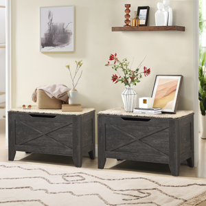 Gracie Oaks Pania 30" Wide Rectangle Storage Bench | Wayfair