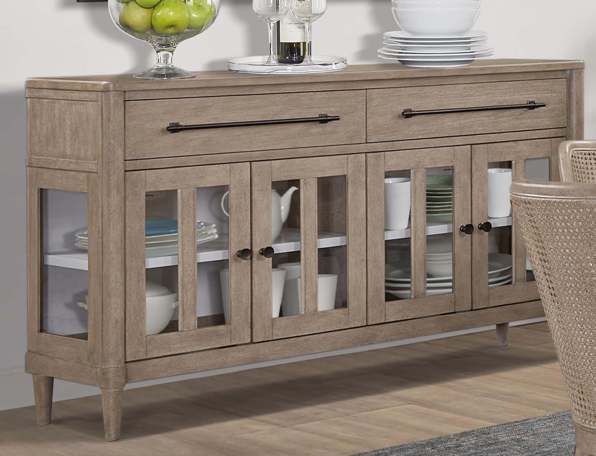 Latitude Run® Power Raedy Buffet with Glass Cabinet Doors - Wayfair Canada
