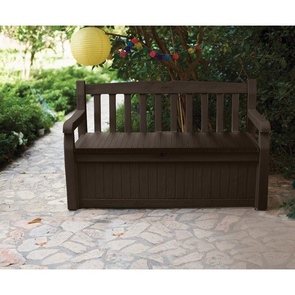 Keter Solana 70 Gallon Durable Resin Outdoor Bench Storage and ...