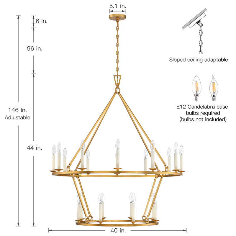 Gracie Oaks Zakery 20 - Light Dimmable Chandelier & Reviews | Wayfair