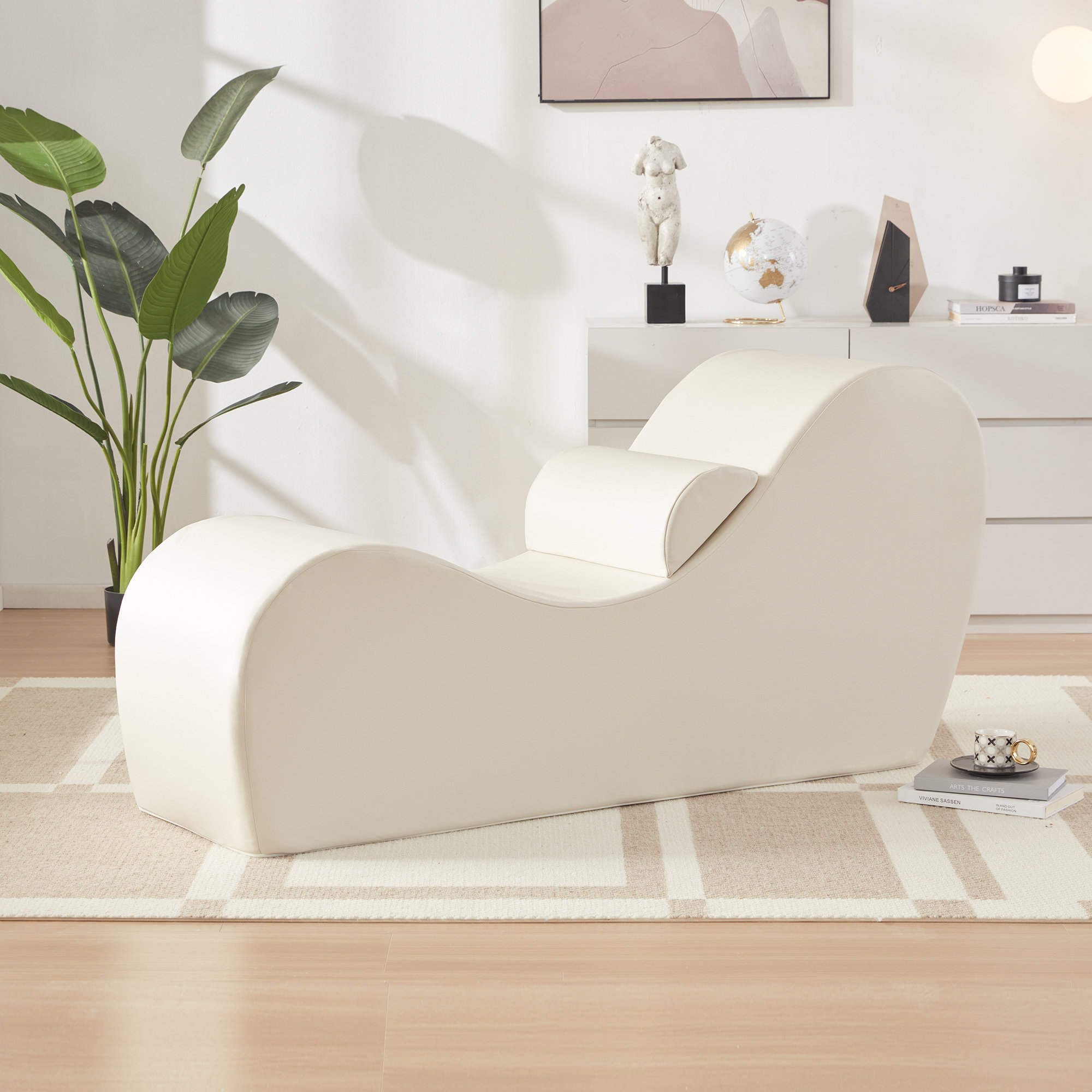 Wrought Studio™ Vegan Leather Yoga Chaise Lounge Yoga Chairs for Adults ...