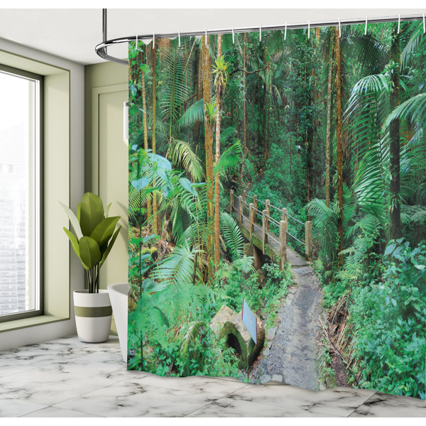 Bay Isle Home™ Puerto Rico Shower Curtain Tropical Rainforest Green ...