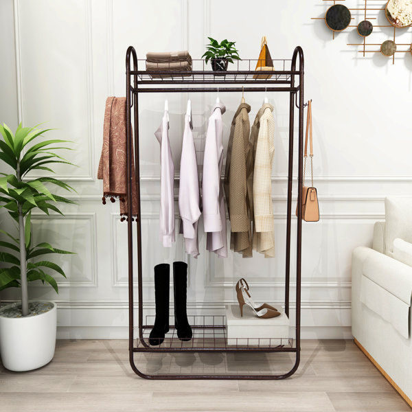 Rebrilliant Rinehart 32.9'' Metal Clothing Rack & Reviews | Wayfair