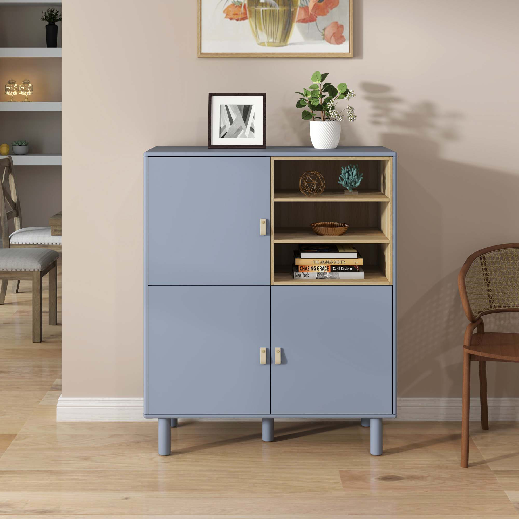 Ebern Designs Storage Cabinet With Door, Multifunctional Storage ...