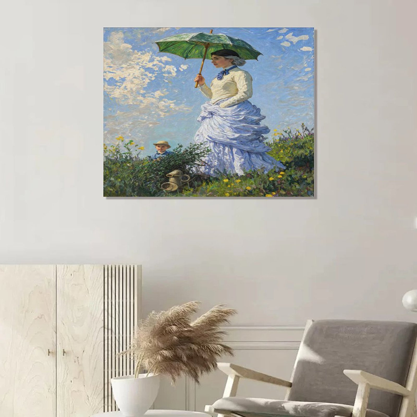 Red Barrel Studio® Lady With Green Umbrella / Sunny Outdoor Moment ...