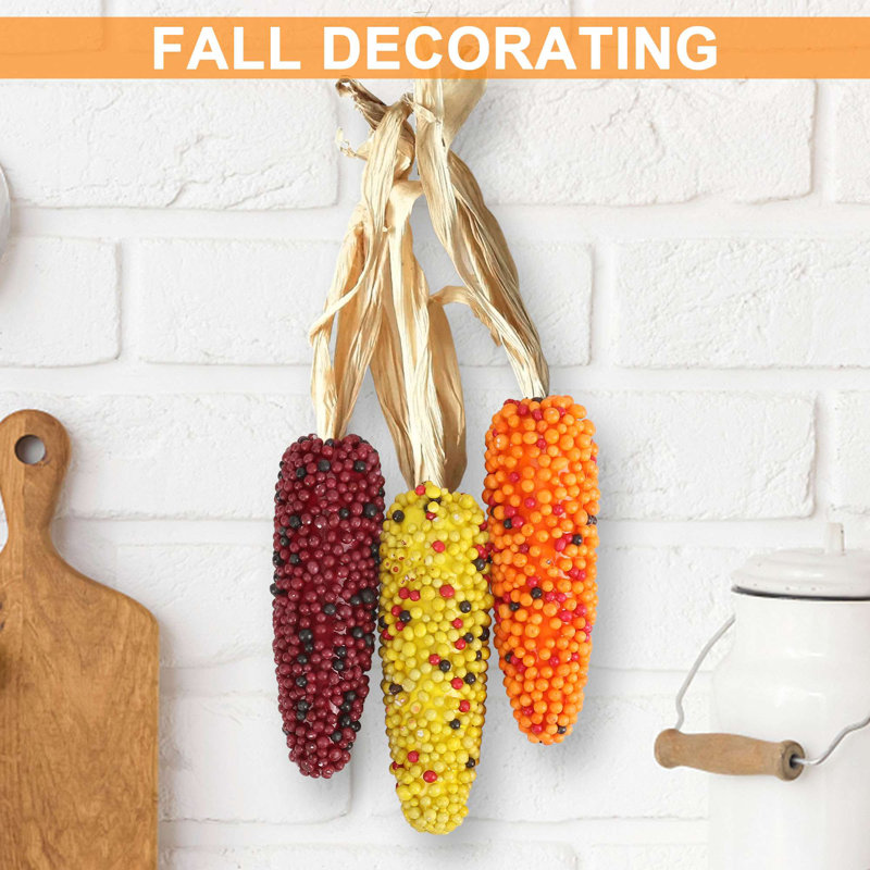 The Holiday Aisle® 6-Pack Artificial Corn Fake Corn Ornament Harvest ...