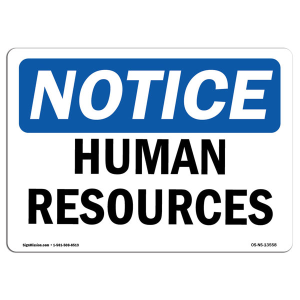 SignMission OSHA Notice - Human Resources Sign | Heavy Duty Sign Or ...
