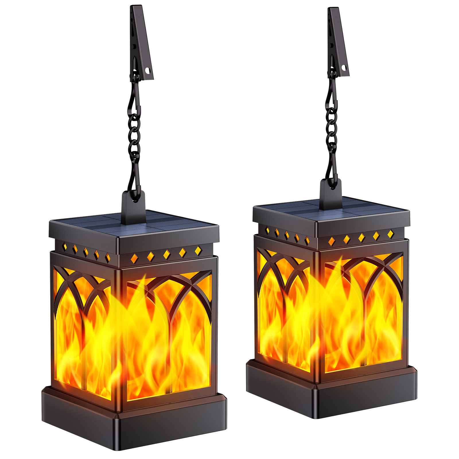 WdtPro Solar Lanterns Outdoor Waterproof, Two Modes Hanging Solar ...